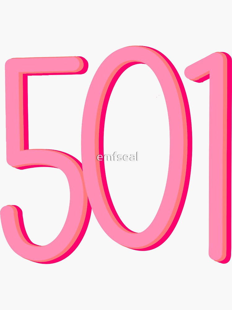 "501 Little Rock AR area code" Sticker for Sale by emfseal | Redbubble