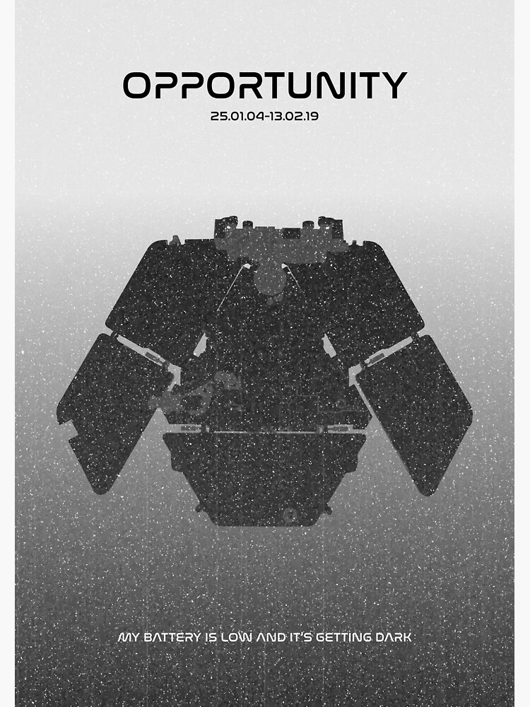 "Opportunity Rover - My battery is low and it's getting dark" Sticker ...