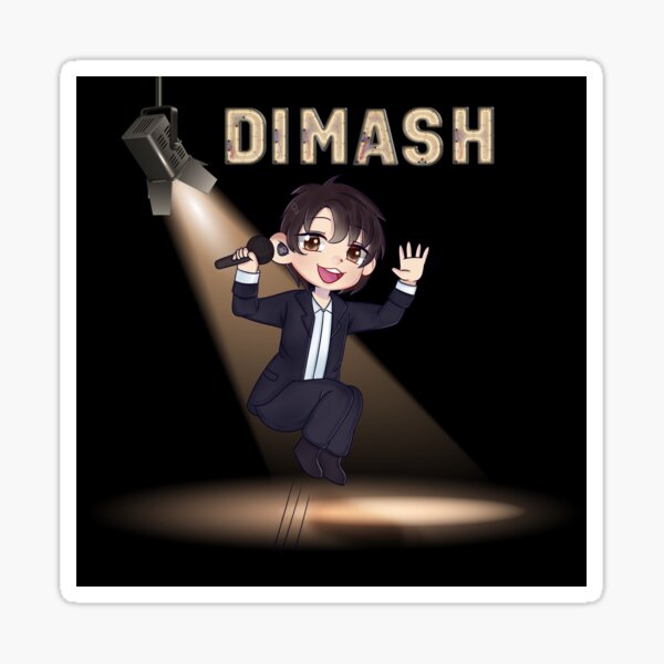 "Dimash Chibi Jumping Spotlight" Sticker by DimashMerch | Redbubble