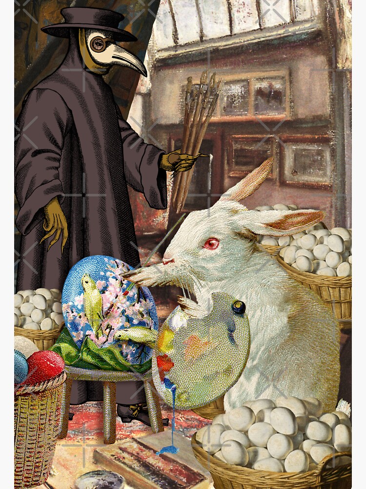 "Easter Bunny and Plague Doctor Impressionism Seccession Mashup ...