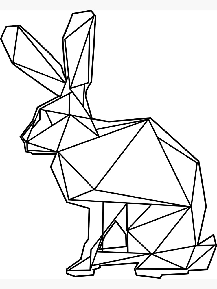 "Geometric Rabbit, Minimal Design, Geometer, Rabbit" Poster by ...