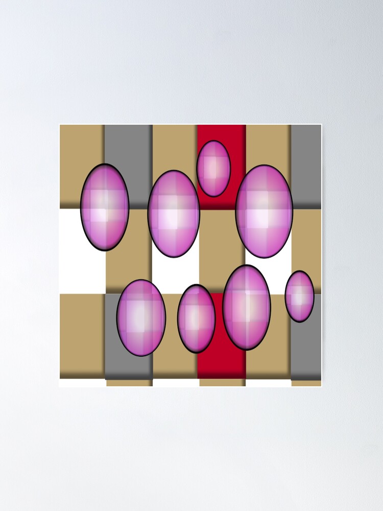 "Checkered Boxes and Bubbles 001" Poster for Sale by dobatonga | Redbubble