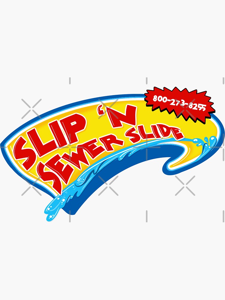 "slip 'n sewer slide ♥" Sticker for Sale by icecreamfreeze | Redbubble