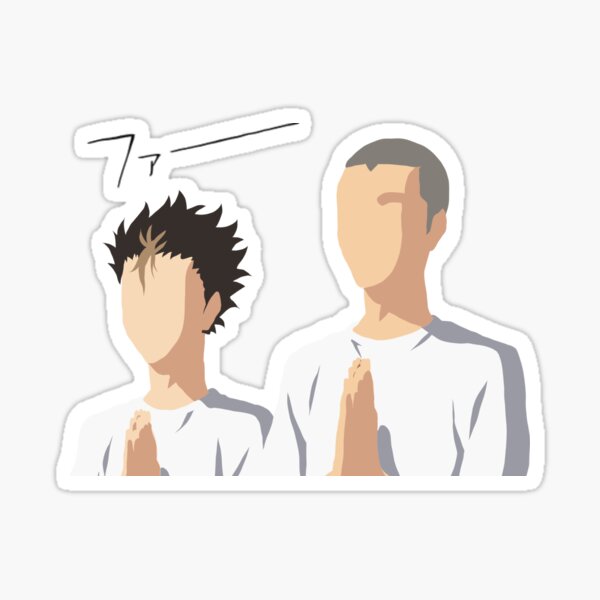 " Haikyuu - Nishinoya and Tanaka praying Sticker" Sticker for Sale by ...