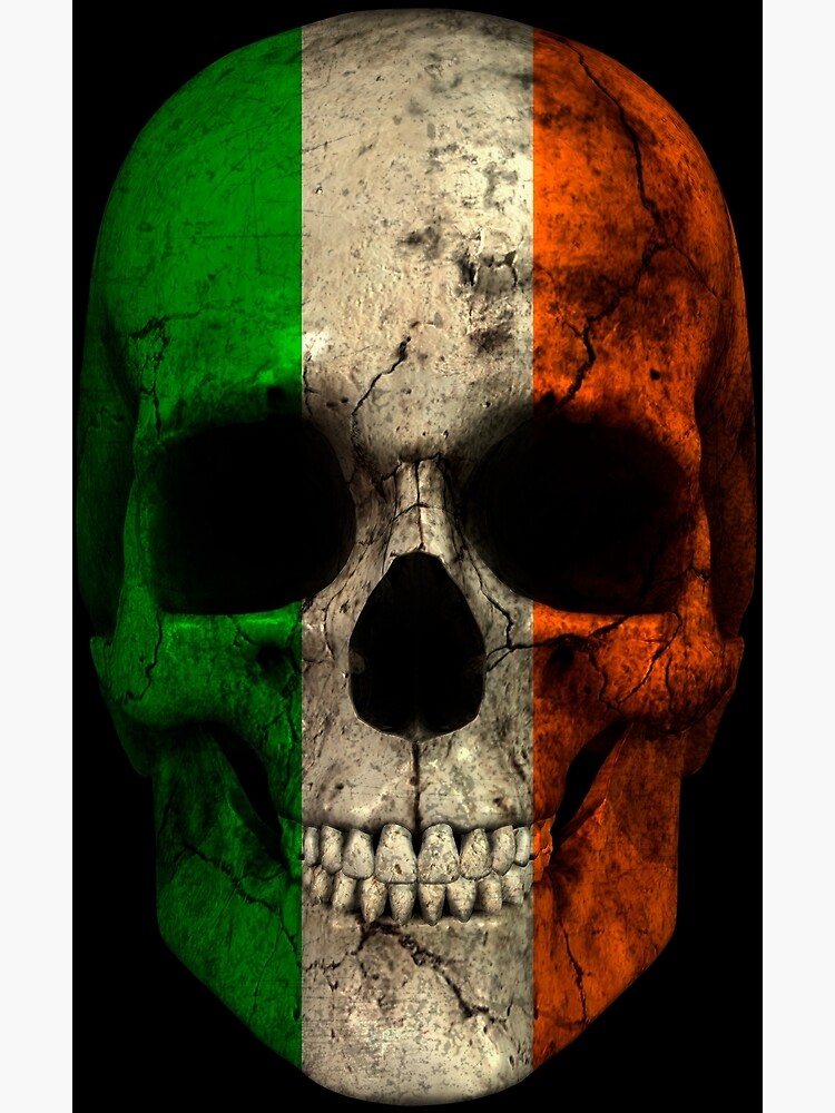 "Skull with Ireland Flag Skeleton Irish Roots " Poster by stgtees ...