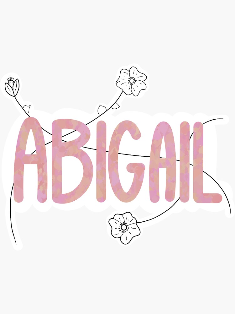 "Pink floral Abigail name sticker" Sticker for Sale by TheHomeyHive ...