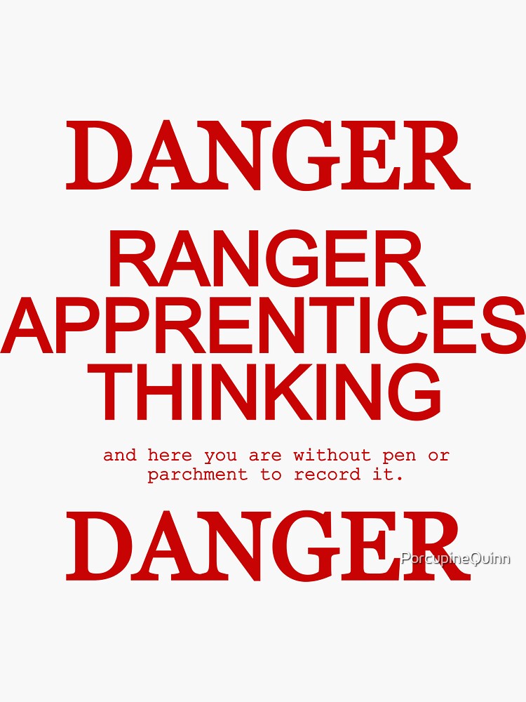 "Thinking is Dangerous" Sticker for Sale by PorcupineQuinn | Redbubble