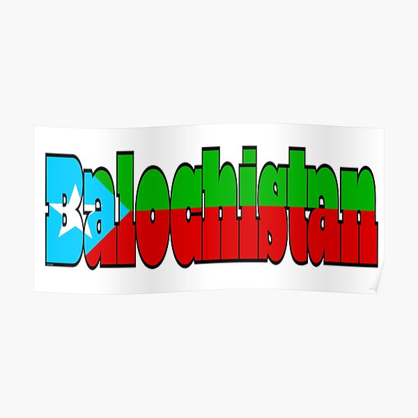 "Balochistan Font with Baloch Flag" Poster by Havocgirl | Redbubble