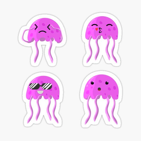 "Jellyfish Cute Emoticon pack" Sticker for Sale by 4SAID | Redbubble