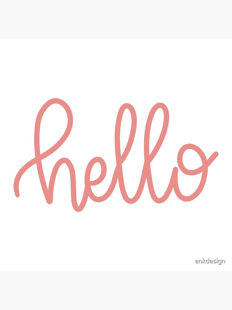 "Cursive hello coral" Poster by enkdesign | Redbubble