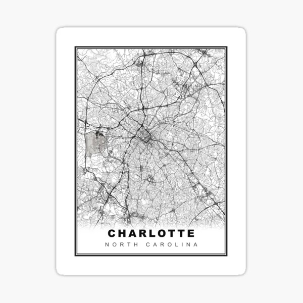 Prints Digital Prints Charlotte Street Map North Carolina Gift ...