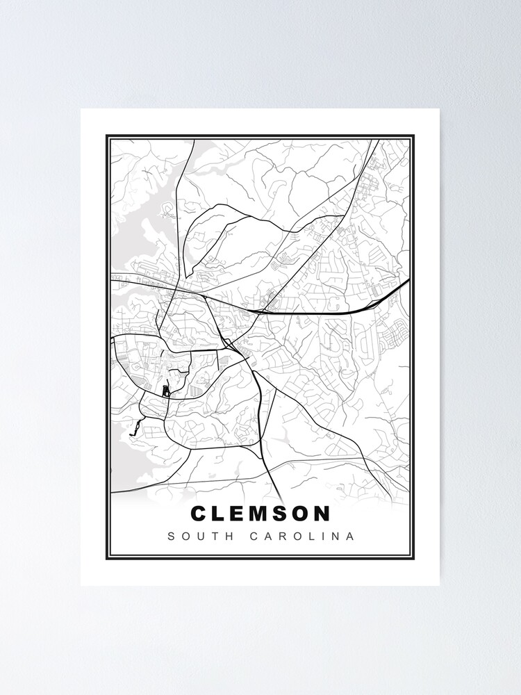 "Clemson Map" Poster by sibudas | Redbubble