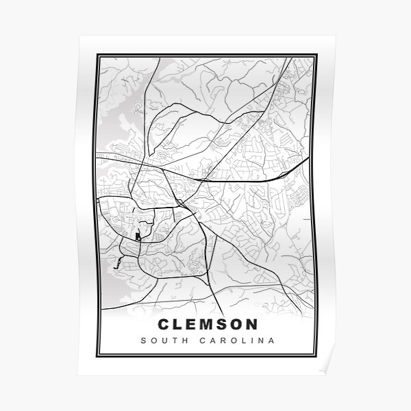 "Clemson Map" Poster by sibudas | Redbubble
