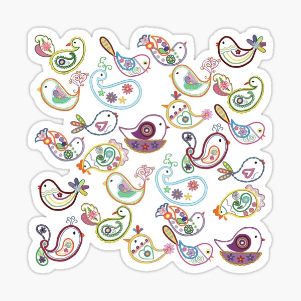 "Paisley flock" Sticker for Sale by mlswig | Redbubble