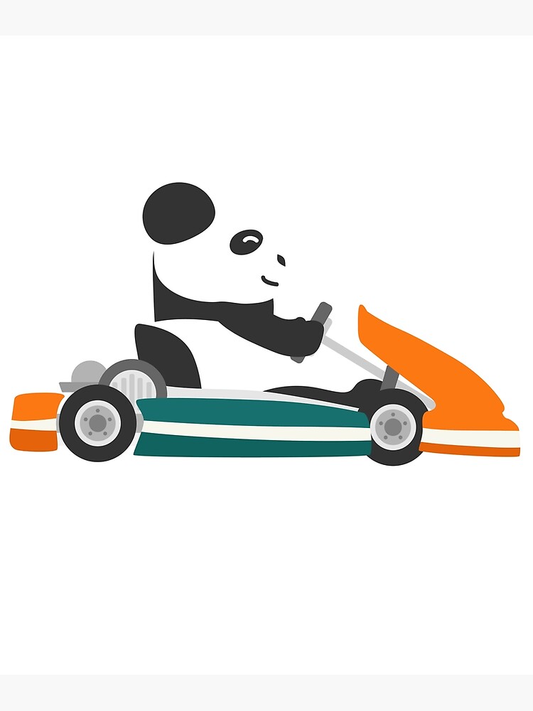 "Go-kart panda racing car panda bear" Poster for Sale by Mrkram | Redbubble
