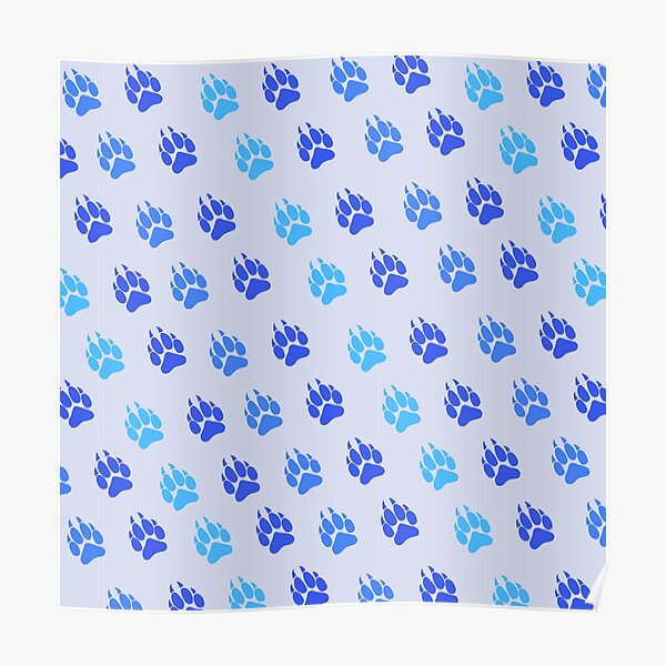 "Blue Wolf Paw Tracks" Poster for Sale by geraldineMS | Redbubble