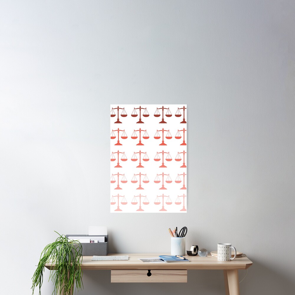 "Pink Law Scales of Justice - Law" Poster by lolalistic | Redbubble
