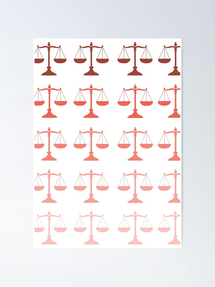 "Pink Law Scales of Justice - Law" Poster by lolalistic | Redbubble