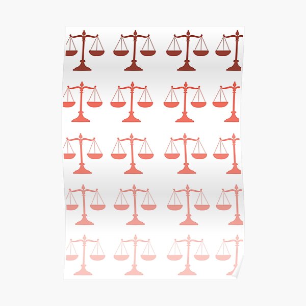 "Pink Law Scales of Justice - Law" Poster by lolalistic | Redbubble