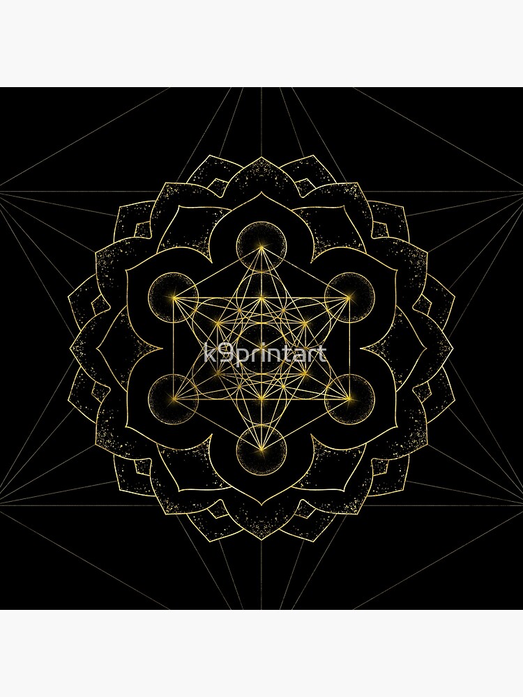 Metatron's Cube in lotus Sacred Geometry Premium Matte Vertical Poster ...