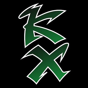 "Copie de VINTAGE KAWASAKI DARK GREEN KX LOGO" Sticker by YZKDesign ...