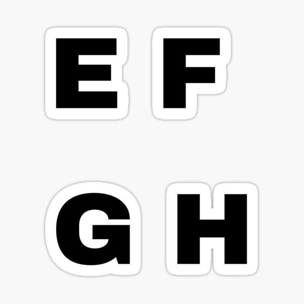 "EFGH letters alphabet capital " Sticker by Bill-Georgalis | Redbubble