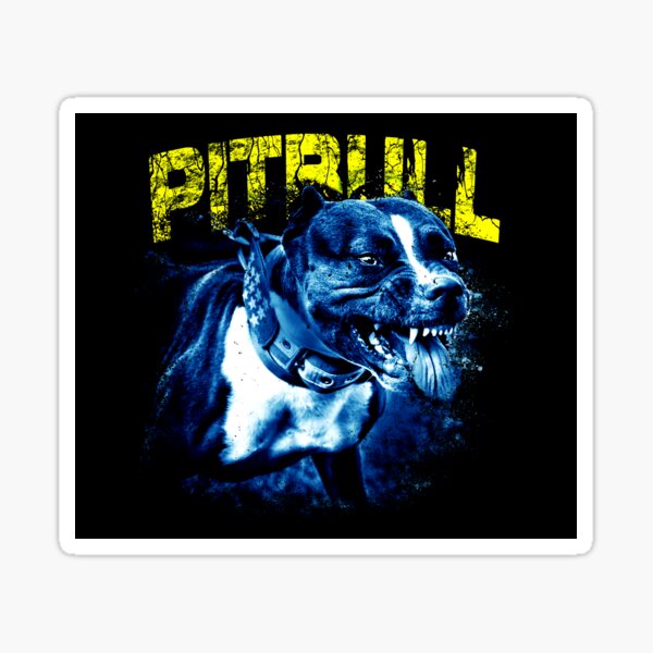 "Angry APBT American Pitbull Terrier - Blue edition" Sticker for Sale ...