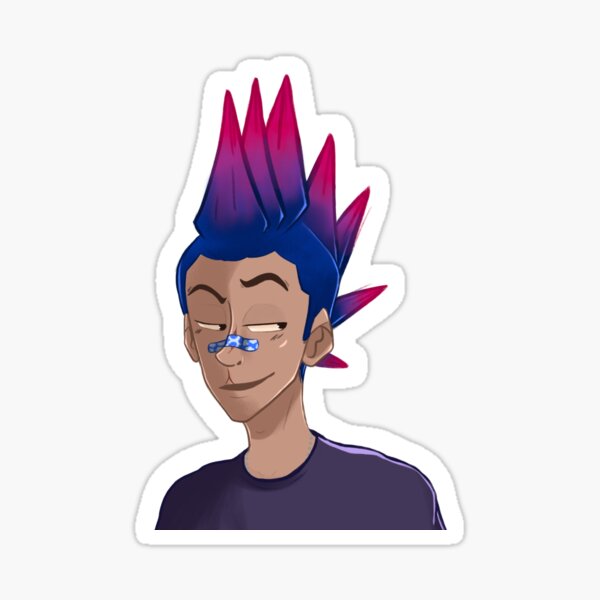 "Hawk (Eli Moskowitz) and his bi color mohwak" Sticker for Sale by ...