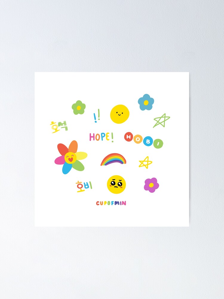 "BTS HOBICORE Inspired Pack " Poster by cupofmin | Redbubble