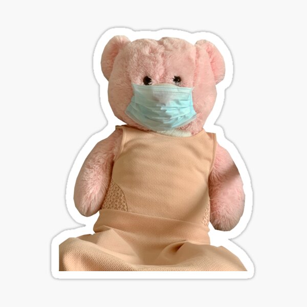 "Teddy Bear Surgical Mask" Sticker for Sale by HappyDays- | Redbubble