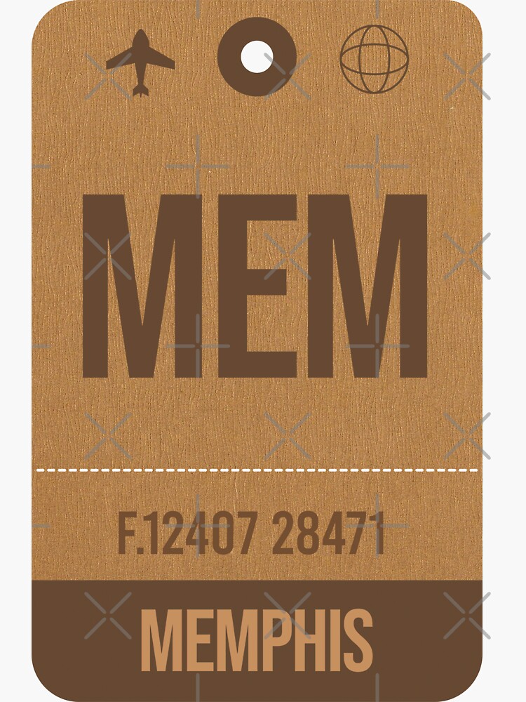 "Memphis, TN (MEM) USA Vintage Airport Luggage Tag - Perfect Gift For ...