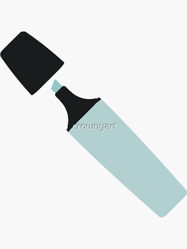 "turquoise highlighter" Sticker for Sale by crownyart | Redbubble
