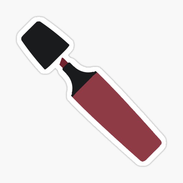"maroon wine highlighter" Sticker for Sale by crownyart | Redbubble