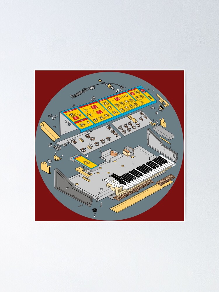 "Analog synthesizer exploded view" Poster by nukem-empire | Redbubble