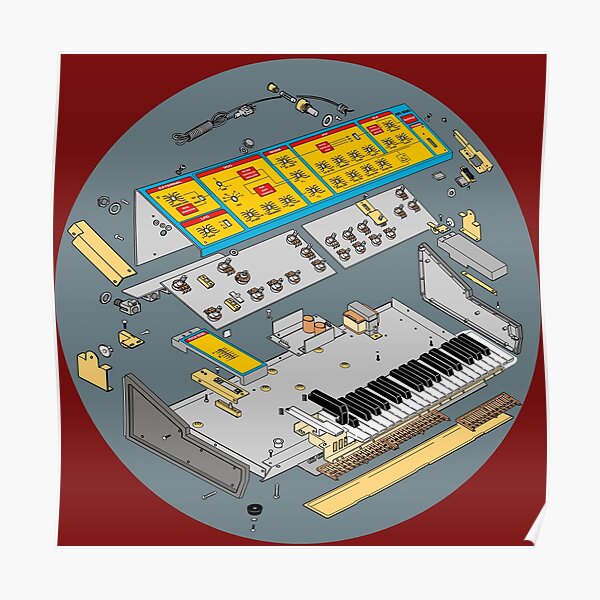 "Analog synthesizer exploded view" Poster by nukem-empire | Redbubble