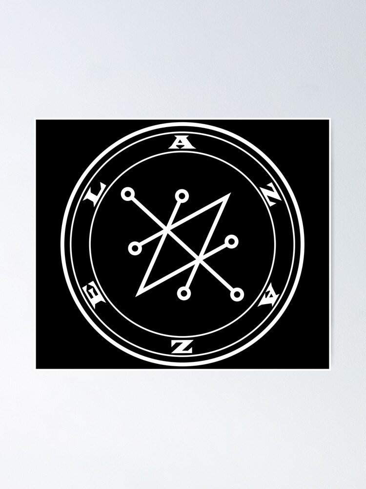 Póster «Azazel demonio sigilo blanco sello mágico oculto» de ...