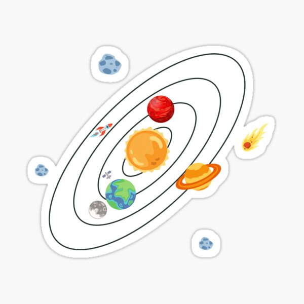 "Solar System in Comic Style" Sticker by LorisDante | Redbubble