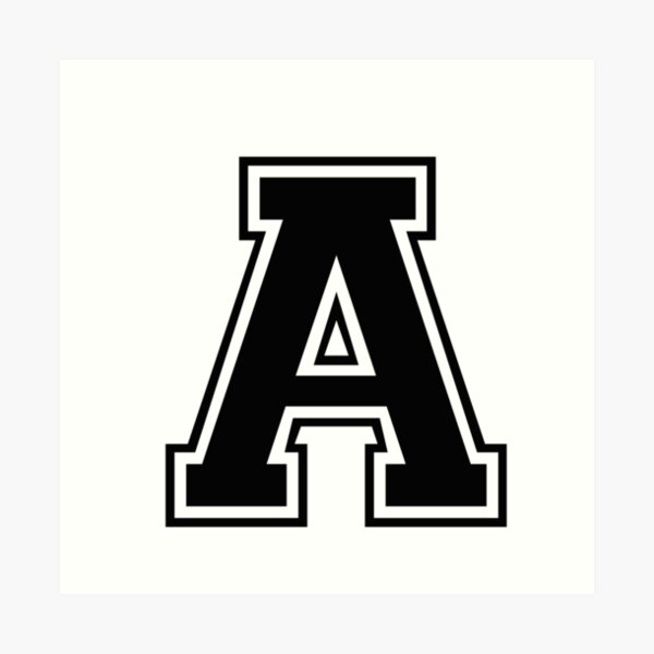 "Letter - A (black)" Art Print for Sale by Alphaletters | Redbubble