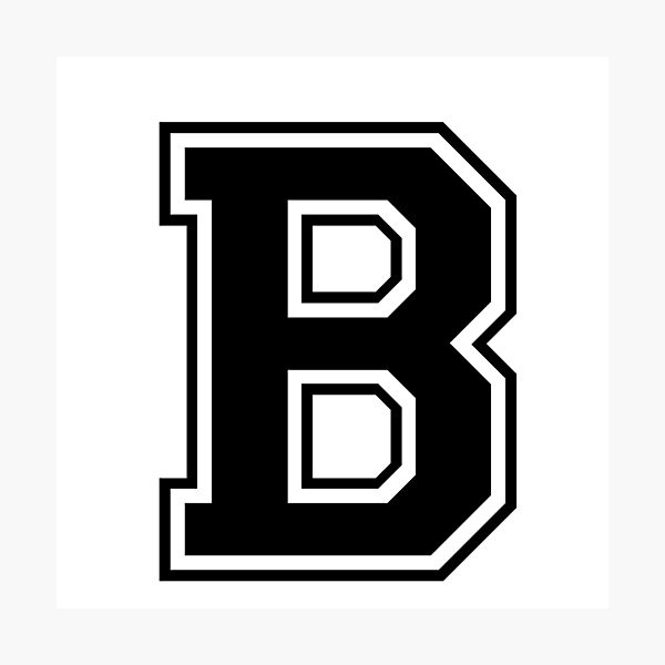 Lámina fotográfica «Letra - B (negro)» de Alphaletters | Redbubble