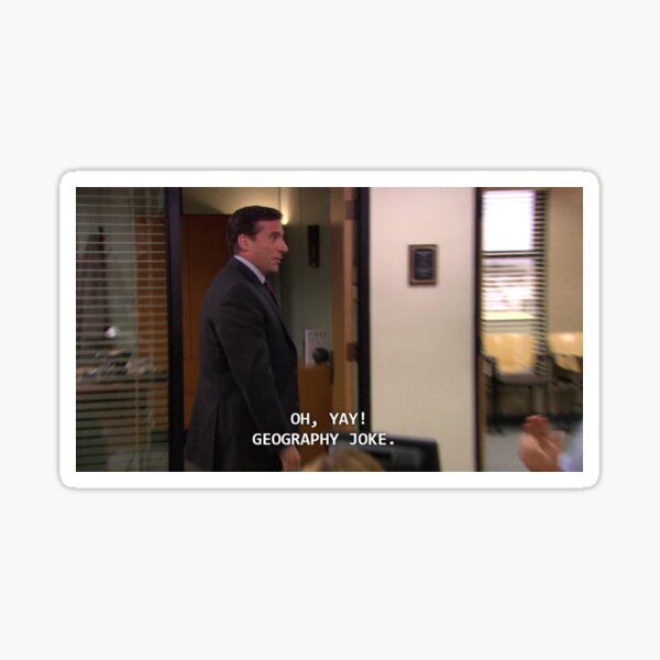 "the office - geography joke" Sticker for Sale by carterwood | Redbubble