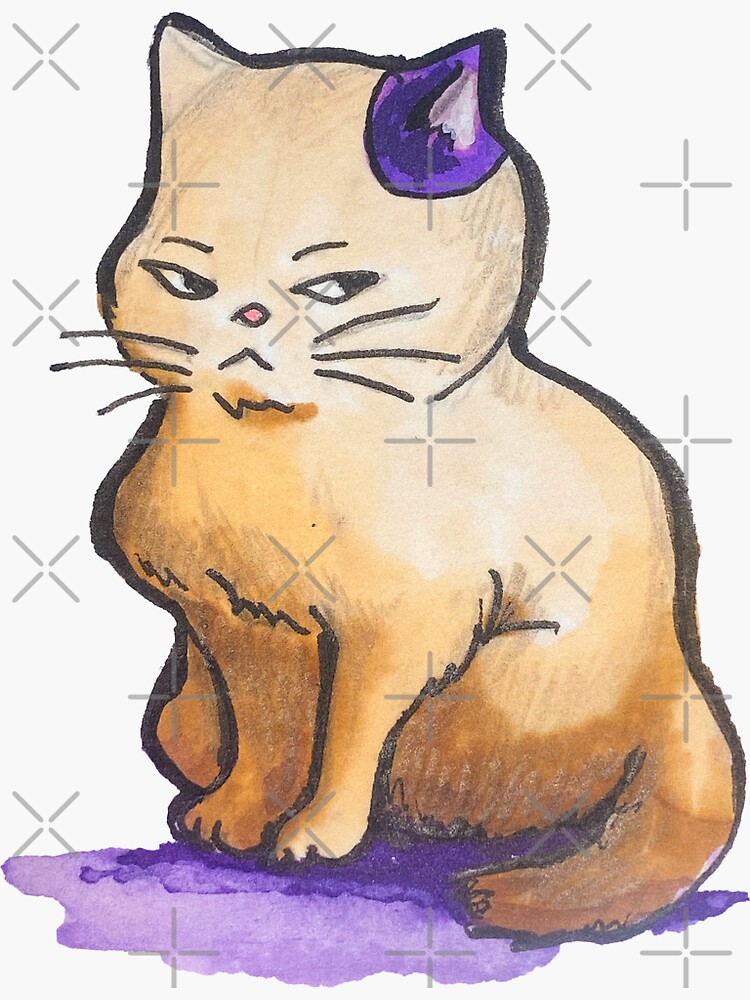 "Studio muta cat returns vs tiger and watches you in disgust" Sticker ...