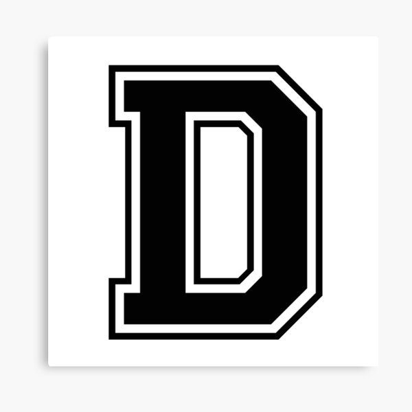 Lienzo «Letra D (negro)» de Alphaletters | Redbubble