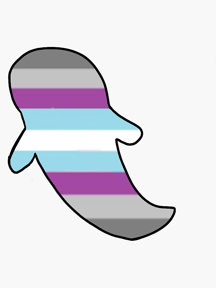 "demiboyflux pride flag ghost" Sticker for Sale by EmoGayWorm | Redbubble