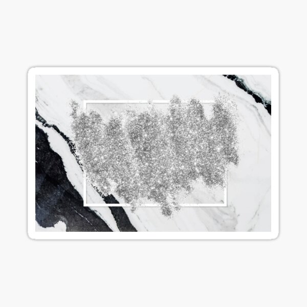 "Silver Glitter & White Marble " Sticker for Sale by newburyboutique ...
