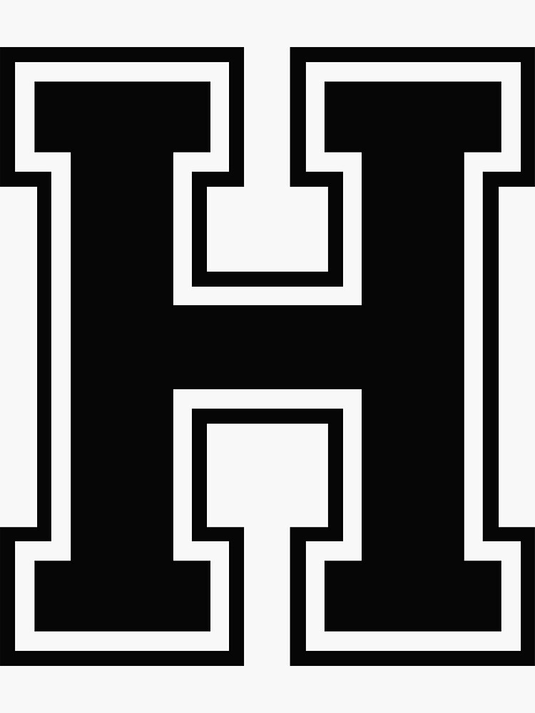 "Letter - H (black)" Sticker for Sale by Alphaletters | Redbubble