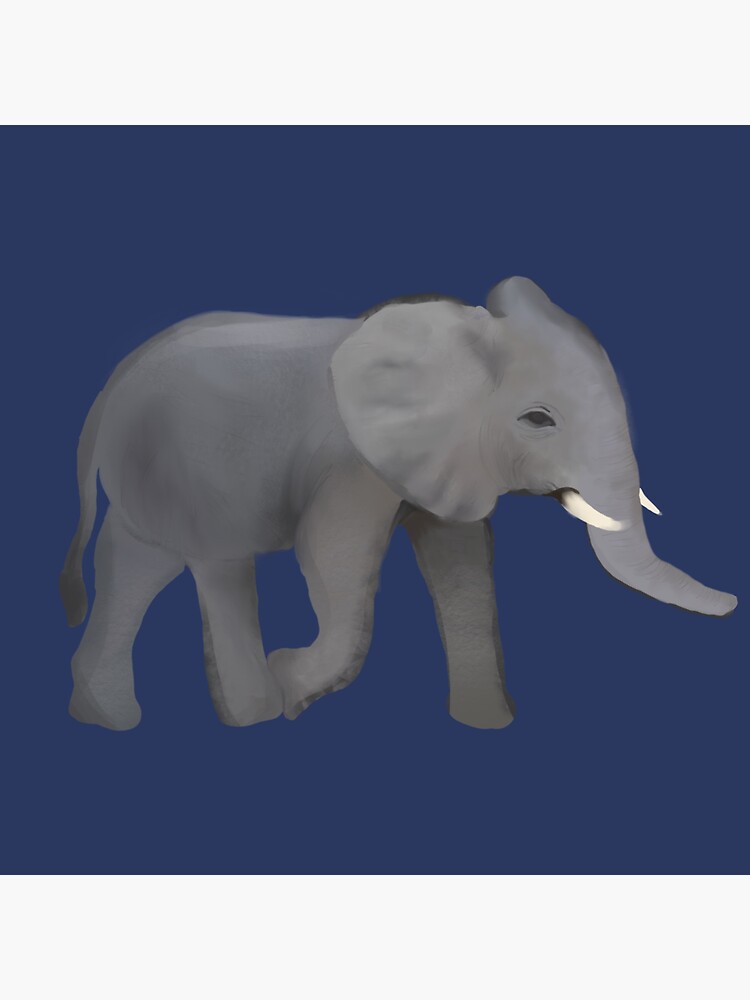 "Elephant + Navy blue navy blue background " Sticker for Sale by ...