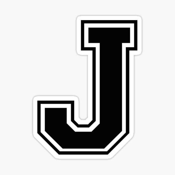 "Letter - J (black)" Sticker for Sale by Alphaletters | Redbubble