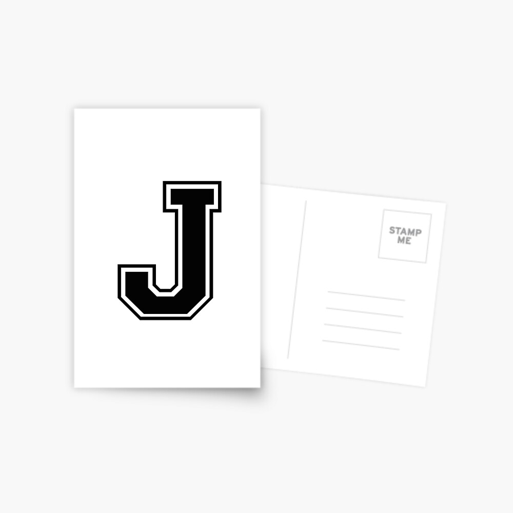 "Letter - J (black)" Postcard by Alphaletters | Redbubble