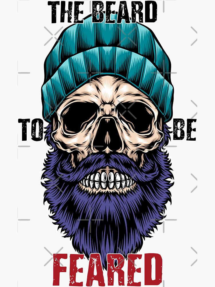 "Beard To Be Feared " Sticker for Sale by deadcelebritee | Redbubble