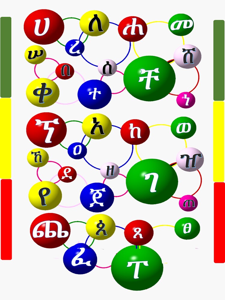 "Ethiopian dress Geez Alphabet" Sticker by Moltotal | Redbubble